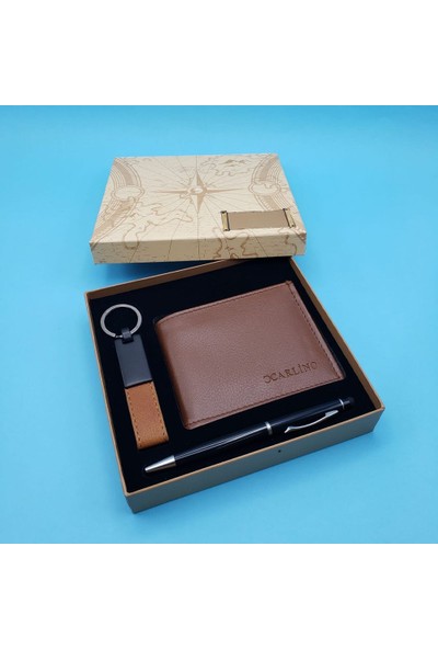 Strongart Taba Cüzdan Touchpen Kalem ve Deri Anahtarlık