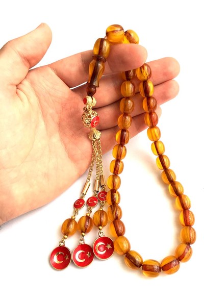 Tesbih Kenti Tesbihkenti Çubuk Malzemeden Sıkma Kehribar Özel Kararmaz Püskül