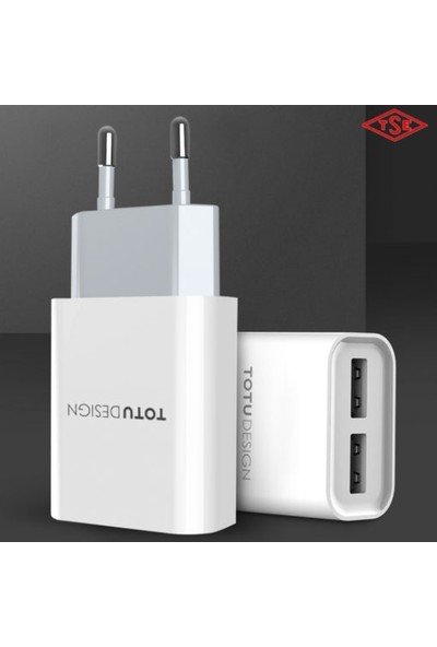 Totu Design Çift USB Hızlı Şarj Adaptörü 2.4A Totu Design Çift USB Hızlı Şarj Adaptörü 2.4A