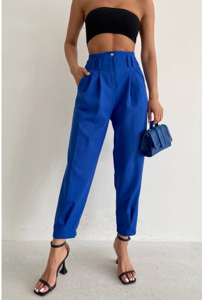 Eka Kadın Saks Beli ve Paçası Lastikli Jogger Pantolon 0999-11295 Eka Kadın Saks Beli ve Paçası Lastikli Jogger Pantolon 0999-11295