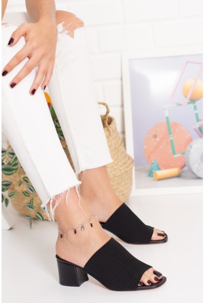 Çiğdem Örgü Triko Terlik Siyah - Siyah - 39 - ST00130-SİYAH-39