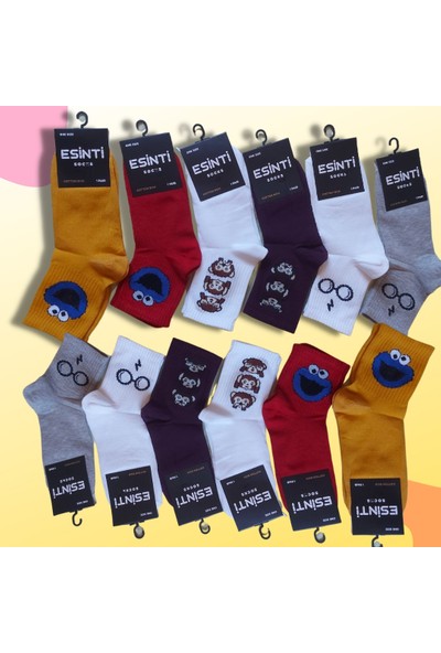 Bro Kids Mevsimlik 6'lı Soket Çorap Hem Kız Hem Erkek