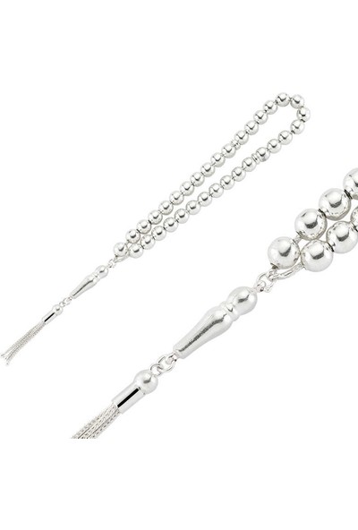 Nikadu Gümüş Yuvarlak Düz Tesbih