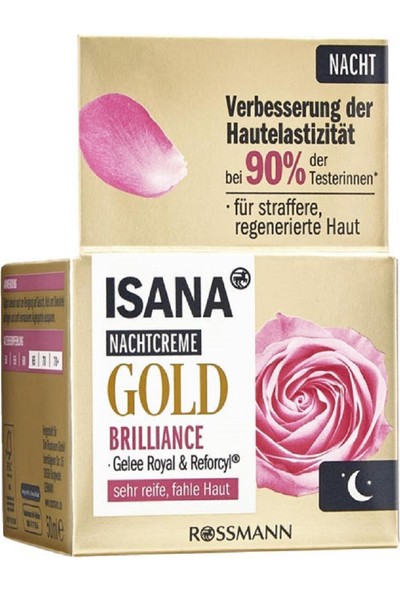 Isana Gold Brilliance Gece Kremi Yoğun Bakım Etkili 50 ml Isana Gold Brilliance Gece Kremi Yoğun Bakım Etkili 50 ml