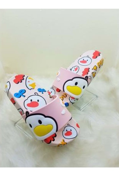 OEM Gezer Ördekli Çocuk Terlik Pembe