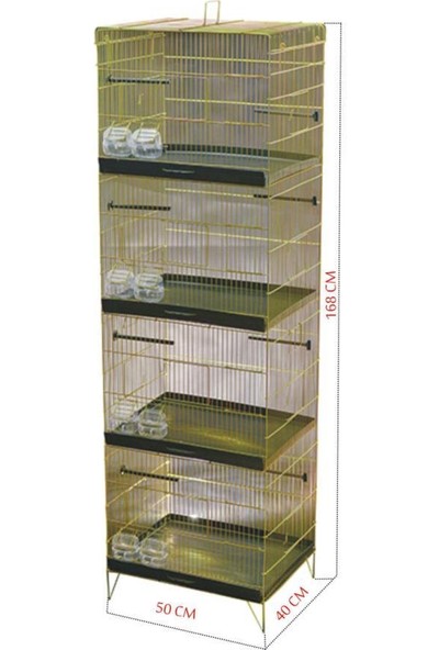 Canser 4 Katlı Lüks Sarı Galvaniz Üretim Kafes