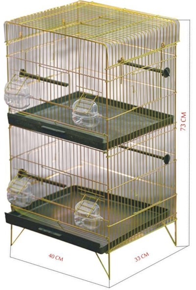 Canser 2 Katlı Sarı Galvaniz Üretim Kafes