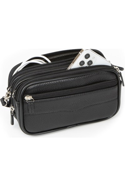 Bayderi Deri Siyah Kibar Üç Gözlü Erkek El Çantası Çantası Bayderi Deri Siyah Kibar Üç Gözlü Erkek El Çantası Çantası