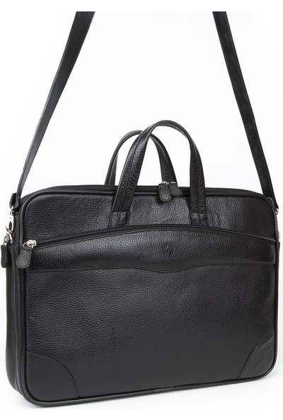 Bayderi Deri Siyah Çift Bölmeli 15.6 Inç Laptop Evrak Çantası Bayderi Deri Siyah Çift Bölmeli 15.6 Inç Laptop Evrak Çantası
