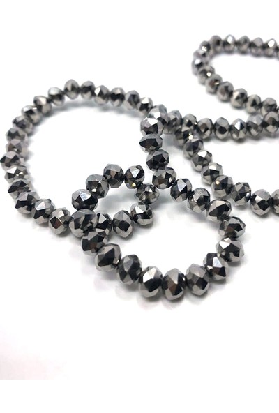 Tahtakaledeyim 6 mm Basık Kristal Cam Boncuk Kaplama Nikel Renk Tahtakaledeyim 6 mm Basık Kristal Cam Boncuk Kaplama Nikel Renk