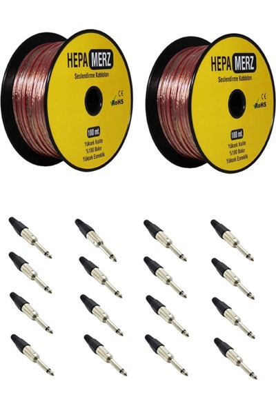 Hepa Merz Connection Paket-10 hoparlör Kablosu Jak Konnektör paketi Hepa Merz Connection Paket-10 hoparlör Kablosu Jak Konnektör paketi
