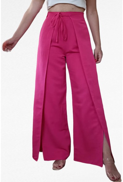 Yagmur Beren Kanat Detaylı Yırtmaçlı Salaş Pantolon