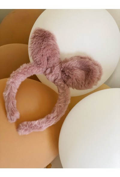 Atelier Efdal Peluş Kulaklı Gül Kurusu Taç