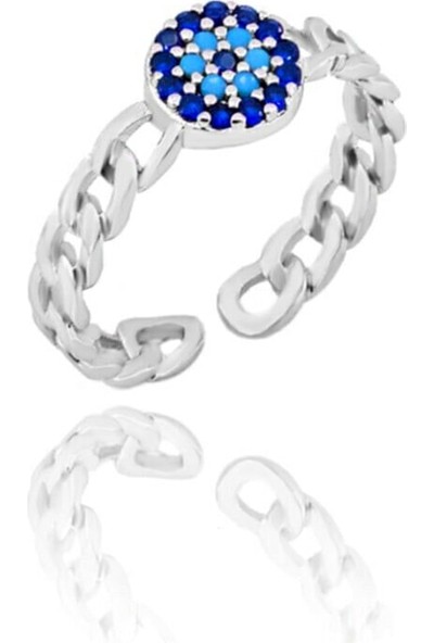 Doğan Silver Doğan Silverkadın Yuvarlak Göz Nazar Firuze Taşlı Yüzük 925K Doğan Silver Doğan Silverkadın Yuvarlak Göz Nazar Firuze Taşlı Yüzük 925K