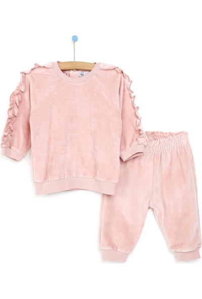 Hellobaby Basic Kız Bebek Kadife Eşofman Takımı
