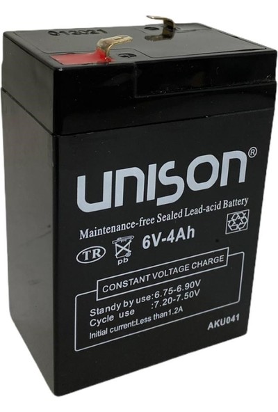 Unison Çocuk Oyuncak Araba Aküsü(Pili, Bataryası) 6 Volt(V) 4 Amper(Ah) (Pilsan ve Benzer Markalar Uyumlu) Unison Çocuk Oyuncak Araba Aküsü(Pili, Bataryası) 6 Volt(V) 4 Amper(Ah) (Pilsan ve Benzer Markalar Uyumlu)