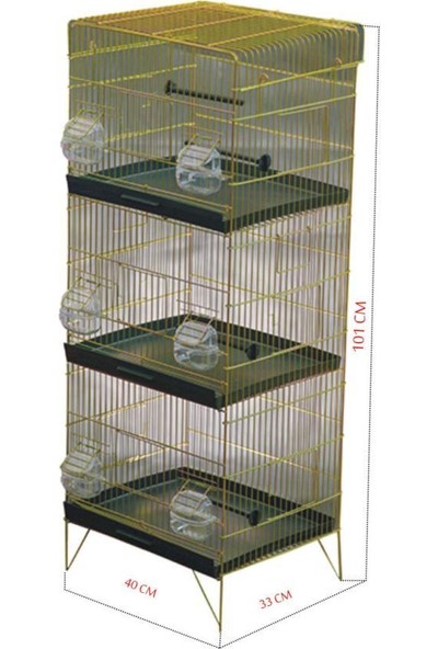 Canser 3 Katlı Sarı Galvaniz Üretim Kafes
