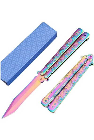 Benchmade Gökkuşağı Kuru Kafa Desenli Kamp Çakısı