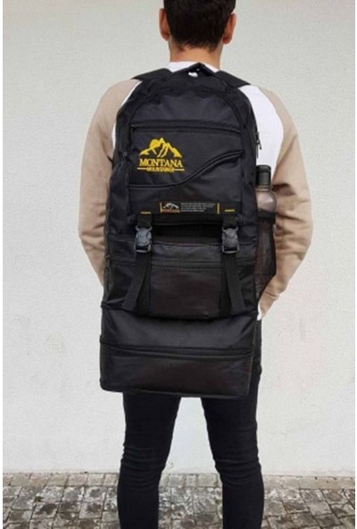 Baggor Montana 80L Siyah Çift Körüklü Su Geçirmez Çok Gözlü Kampçı-Seyahat-Dağcı Sırt Çantası Baggor Montana 80L Siyah Çift Körüklü Su Geçirmez Çok Gözlü Kampçı-Seyahat-Dağcı Sırt Çantası