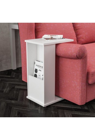 Gazetelikli C Yan Sehpa Tekerlekli ARD318