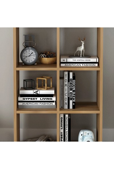 Sanal Mobilya Cube 6 Raflı Kitaplık Large Yerli Ceviz Sanal Mobilya Cube 6 Raflı Kitaplık Large Yerli Ceviz