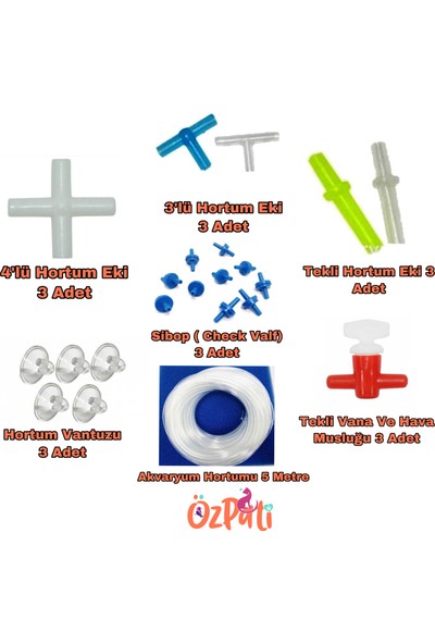 Sera Akvaryum Malzeme Seti 7 Çeşit