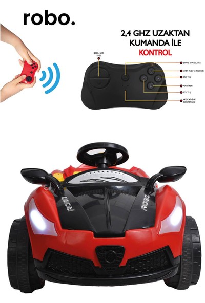 Robo Şimşek 12V Uzaktan Kumandalı Işıklı ve Müzikli Akülü Araba Robo Şimşek 12V Uzaktan Kumandalı Işıklı ve Müzikli Akülü Araba