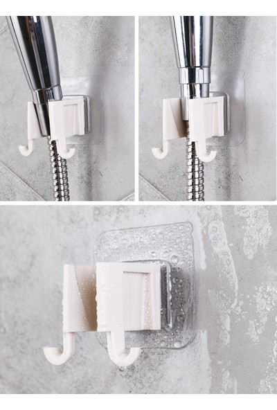 Duş Başlığı Askısı -Yapışkanlı 2 Kademeli Çift Askılı Lif Tutucu