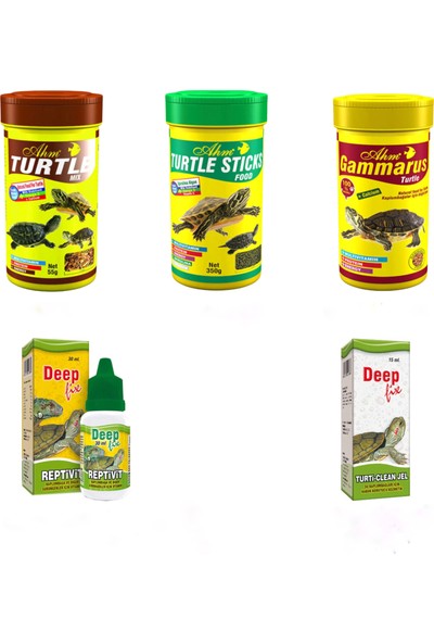 Kaplumbağa Yem ve Bakım Seti 5 Parça Kaplumbağa Yem ve Bakım Seti 5 Parça