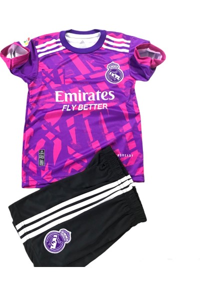 Mugees Real Madrid Mor Dijital Desen Benzema Forması Takımı 4 Lü Set Mugees Real Madrid Mor Dijital Desen Benzema Forması Takımı 4 Lü Set