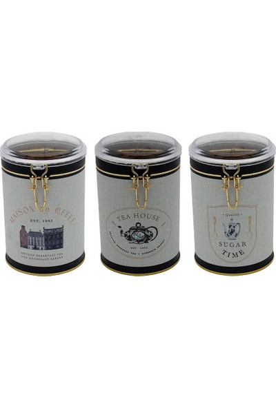 Evle Elegance Silindir Saklama Kabı Set Büyük 3 Parça Evle Elegance Silindir Saklama Kabı Set Büyük 3 Parça