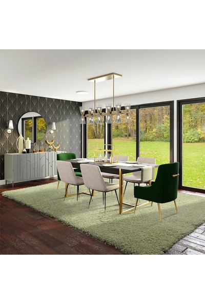 AGKHOME Amerikan Shaggy Halı - 240 x 360 cm - Yeşil AGKHOME Amerikan Shaggy Halı - 240 x 360 cm - Yeşil