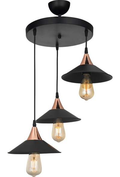 Nisa Avize Aydınlatma 3'lü Sarkıt Mantar Siyah Camsız Modern Avize Nisa Avize Aydınlatma 3'lü Sarkıt Mantar Siyah Camsız Modern Avize