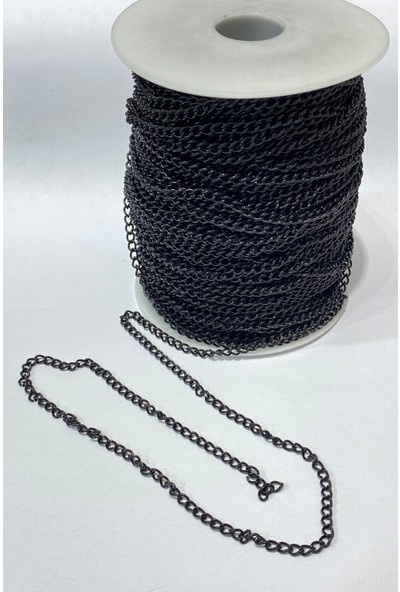 Limelia Siyah Yassı Metal Kolye Zinciri 1 mt Limelia Siyah Yassı Metal Kolye Zinciri 1 mt