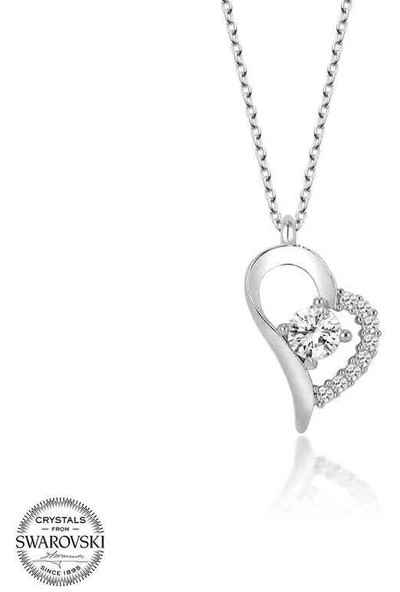 York Nevada Swarovski Taşlı Gümüş Kalp Tektaş Kadın Kolye York Nevada Swarovski Taşlı Gümüş Kalp Tektaş Kadın Kolye