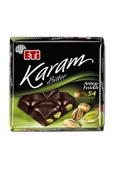 Eti Karam Antep Fıstıklı Bitter Çikolata 60 gr x 10 Adet