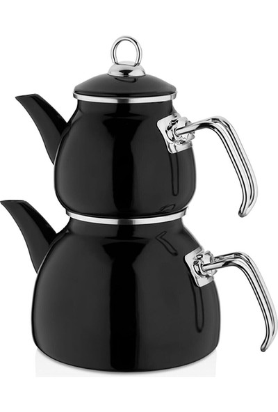 Asya Bazaar Emaye Siyah Çaydanlık Asya Bazaar Emaye Siyah Çaydanlık