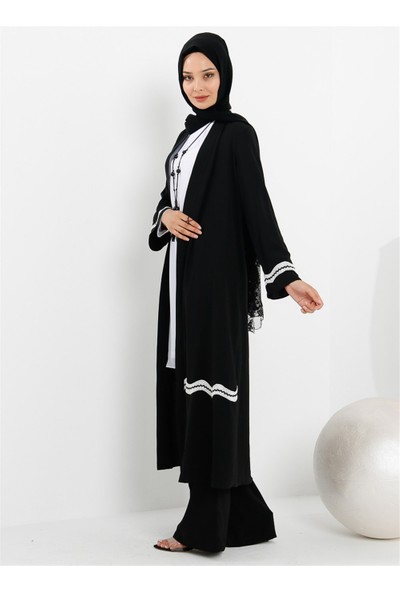 Gazella Şerit Detaylı Üçlü Takım Siyah Gazella Şerit Detaylı Üçlü Takım Siyah