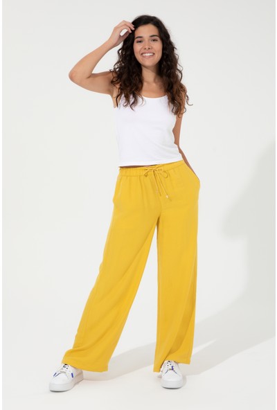 Kadın Safran Dokuma Spor Pantolon 50246617-VR043 Kadın Safran Dokuma Spor Pantolon 50246617-VR043