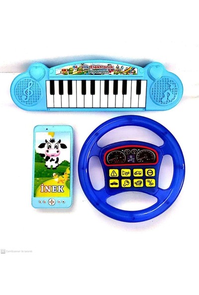 Berattoys 3ürün Birarada Piili Müzikli Org Pilli Işıklı Müzikli Telefon Pilli Sesli Direksiyon Berattoys 3ürün Birarada Piili Müzikli Org Pilli Işıklı Müzikli Telefon Pilli Sesli Direksiyon