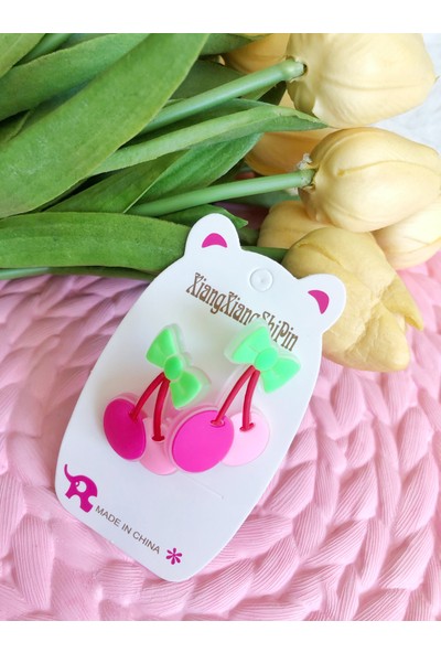 Atelier Efdal Silikon Meyve Figürlü Çiftli Ikili Çocuk Lastik Toka