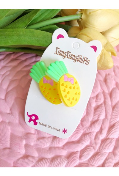 Atelier Efdal Silikon Meyve Figürlü Çiftli Ikili Çocuk Lastik Toka