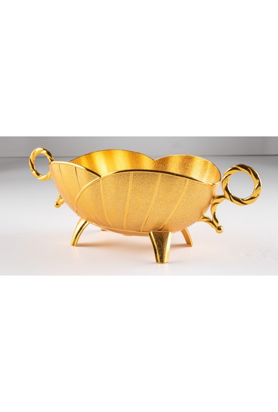 Elon Motifli Gold Metal Büyük Boy Söz Nişan Ayaklı Gondol Şekerlik Çikolatalık Elon Motifli Gold Metal Büyük Boy Söz Nişan Ayaklı Gondol Şekerlik Çikolatalık