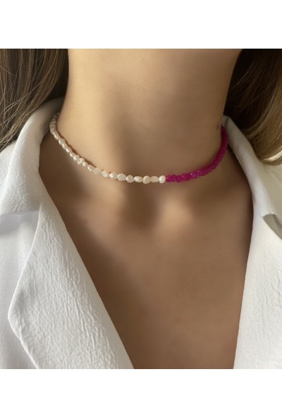 Mg Store İnci Choker 925 Ayar Gümüş Kolye Mg Store İnci Choker 925 Ayar Gümüş Kolye