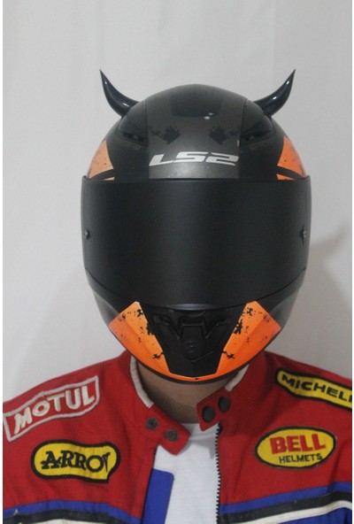 Mstories Motosiklet Kask Şeytan Boynuzu Süsü Aksesuarı Parlak Siyah Aparat - Büyük Mstories Motosiklet Kask Şeytan Boynuzu Süsü Aksesuarı Parlak Siyah Aparat - Büyük