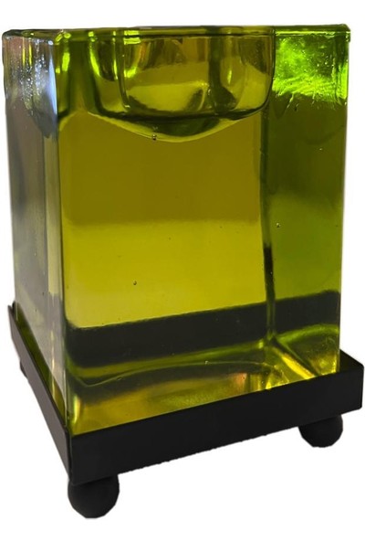 Salamon Metal Ayaklı Cam Renkli Mumluk
