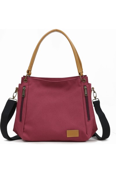 Cappadocia Vintage 3230 Kadınlar Için Büyük Kanvas Omuz El Günlük Tote Çanta Çok Cepli