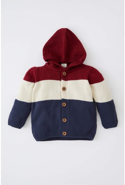 DeFacto Erkek Bebek Regular Fit Renk Bloklu Kapüşonlu Hırka X5291A222AU DeFacto Erkek Bebek Regular Fit Renk Bloklu Kapüşonlu Hırka X5291A222AU