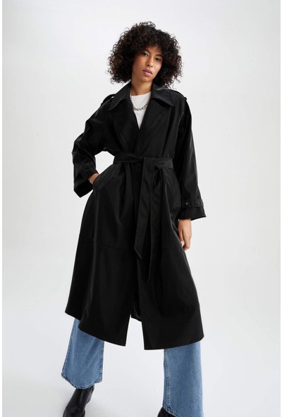 DeFacto Regular Fit Suni Deri TRENÇKOT X3743AZ22AU DeFacto Regular Fit Suni Deri TRENÇKOT X3743AZ22AU