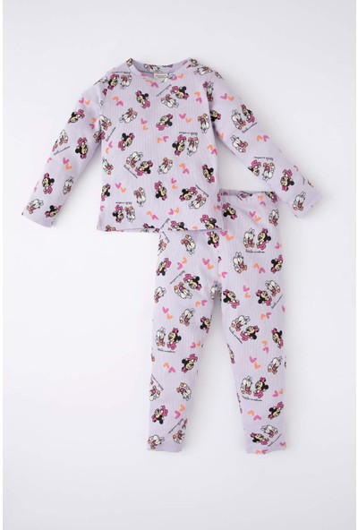 DeFacto Kız Bebek Disney Mickey & Minnie Lisanslı Regular Fit Kaşkorse Uzun Kollu Pijama TAKIMI Y6342A222AU DeFacto Kız Bebek Disney Mickey & Minnie Lisanslı Regular Fit Kaşkorse Uzun Kollu Pijama TAKIMI Y6342A222AU